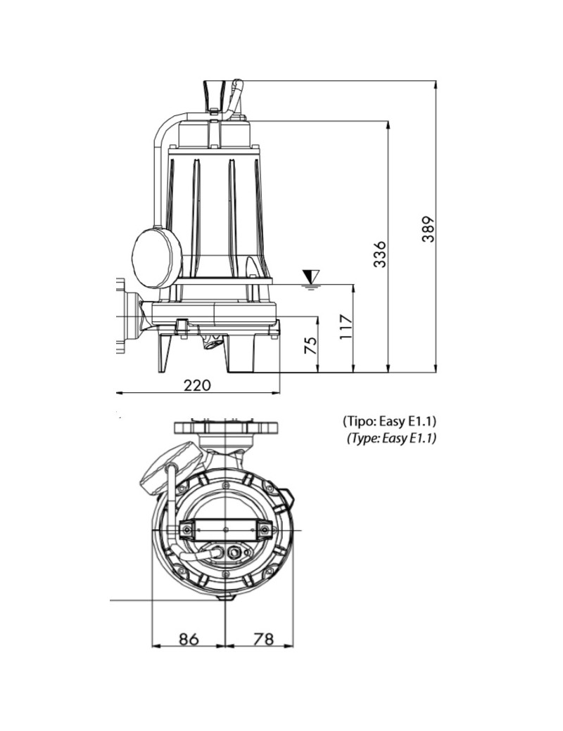 Elettropompa GRIX 32-2/110 T 1,5 HP Trituratrice DRENO TRIFASE Acque ...